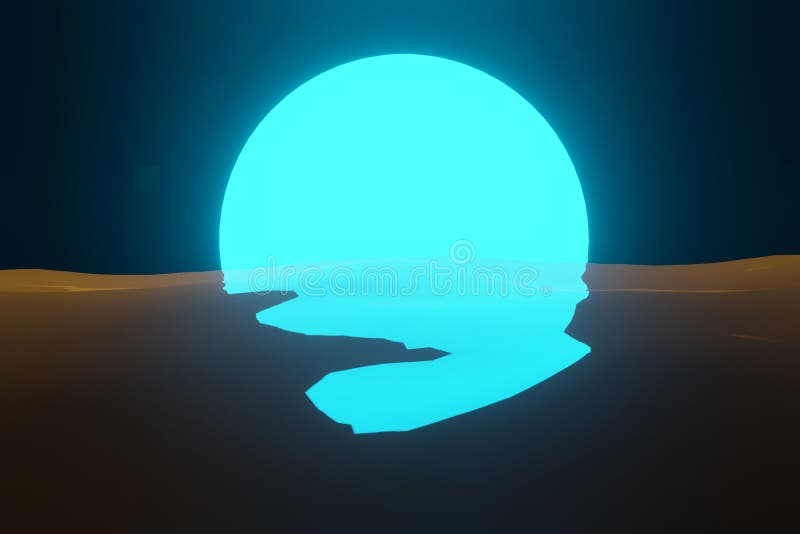 3d rendering of blue sun stock illustration. Illustration of cosmos ...