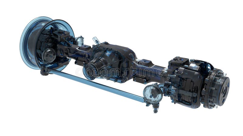 3D Rendering - Blue Transparent Car Front Axle Stock Illustration ...