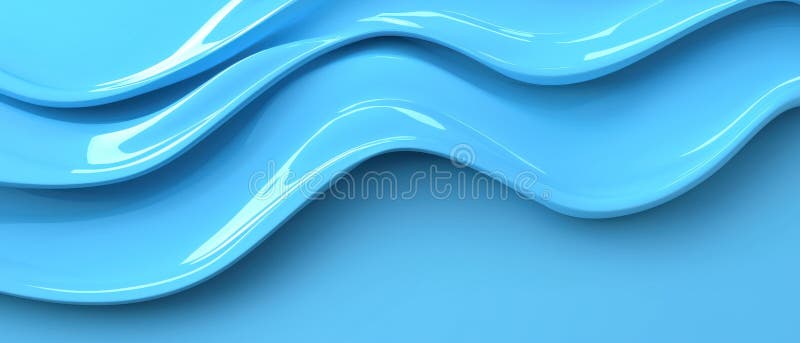 A 3D Rendering of a Blue Wave-like Pattern. Stock Illustration ...