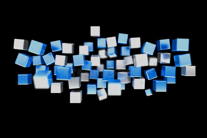 3d Rendering Blue and White Cube on a Color Background Stock ...