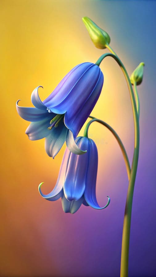 3d Rendering of Bluebell Flower. Generative AI Stock Illustration ...