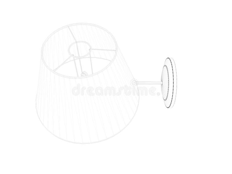 3d Rendering of a Blueprint Lamp Light Holder Isolate on a White Stock ...
