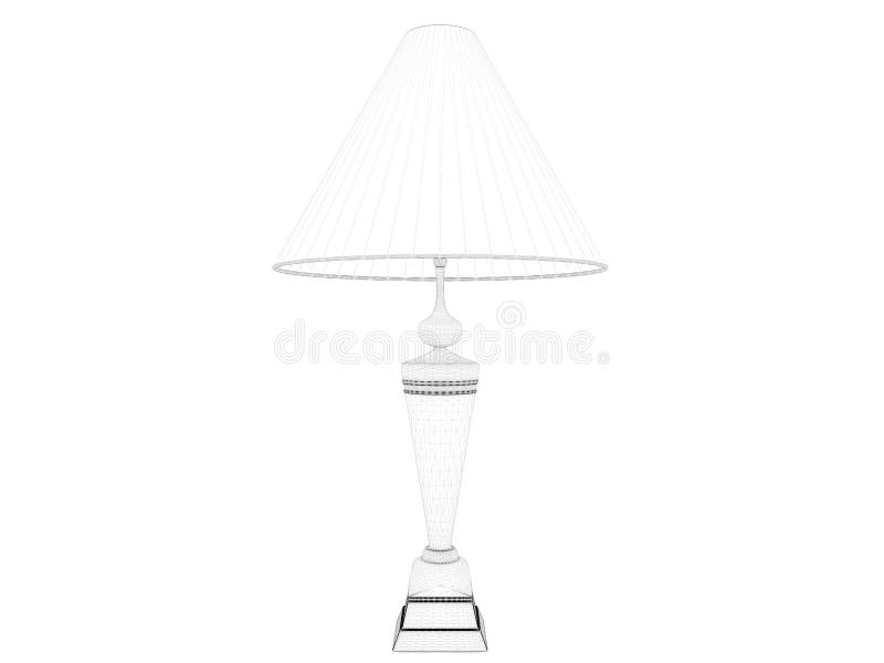 3d Rendering of a Blueprint Lamp Light Holder Isolate on a White Stock ...