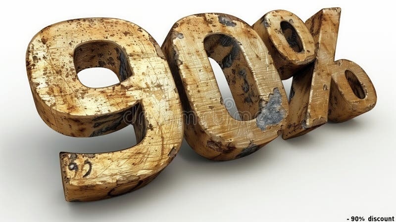 3D Rendering of 90 in a Bold Font on a White Background Stock ...