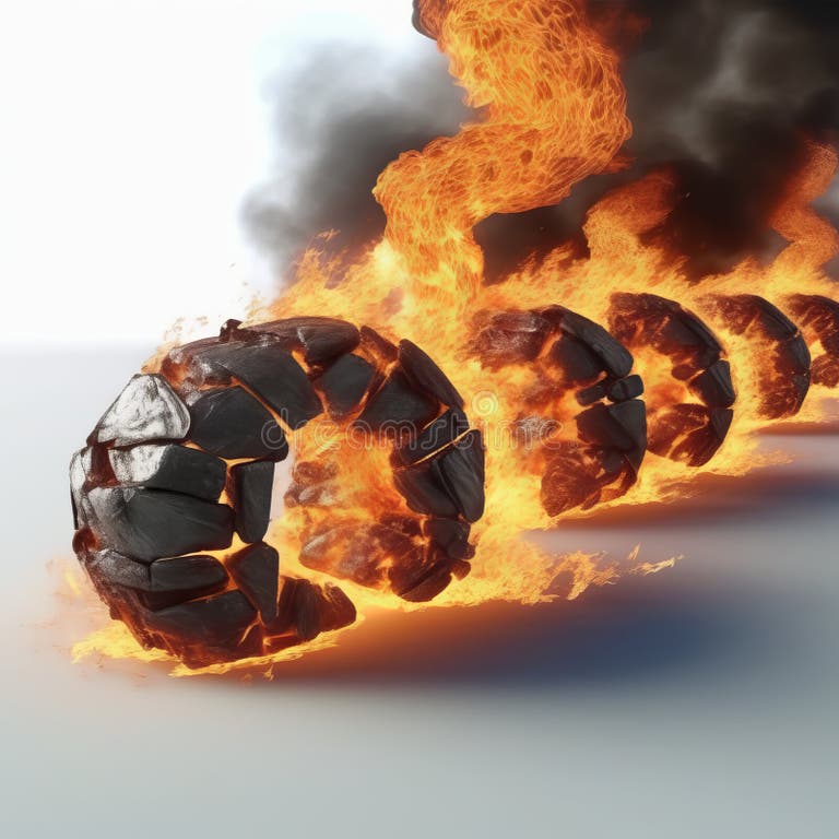 3d Rendering of Bomb Fire with Explosion Render Stock Image - Image of ...