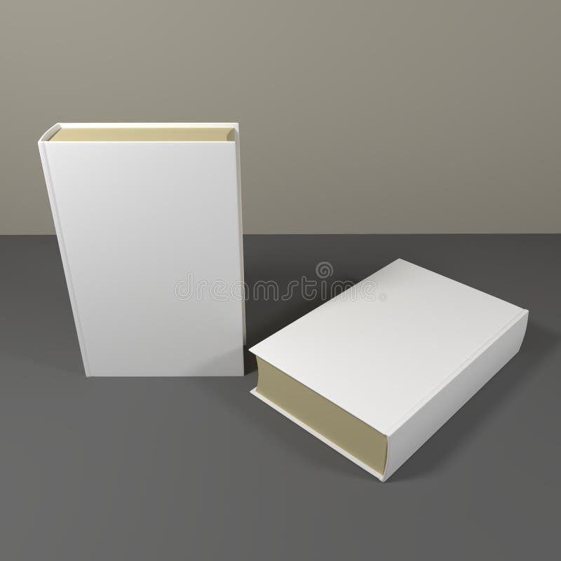 3D Rendering of Book with Blank White Cover Stock Illustration ...