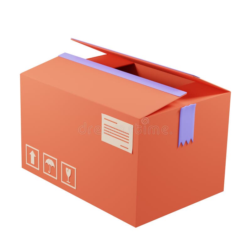 3D Rendering box shipping stock image. Illustration of parcel - 268376979