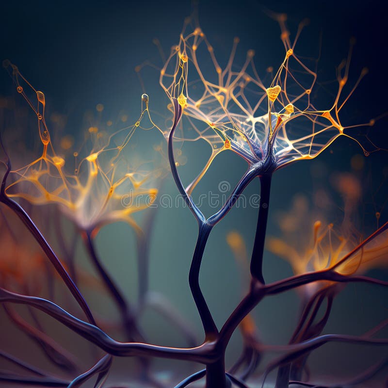 3d Rendering of Brain Cell with Neurons and Nervous System, Computer ...