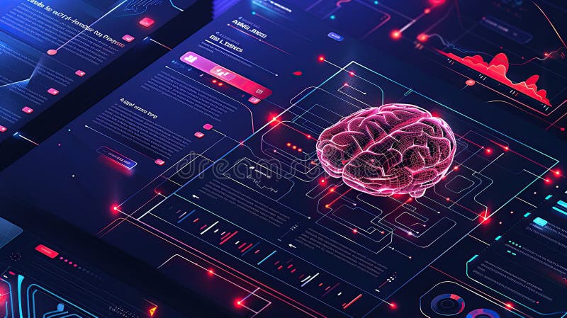 Artificial Intelligence and Brain Stock Illustration - Illustration of ...