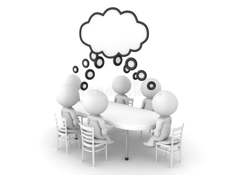3D Rendering of Brainstorming Meeting Concept Stock Illustration ...