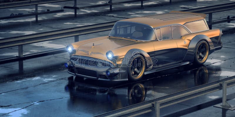 3D Rendering of a Brand-less Generic Car Stock Illustration ...