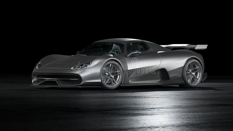 3D Rendering of a Brand-less Generic Car Stock Illustration ...