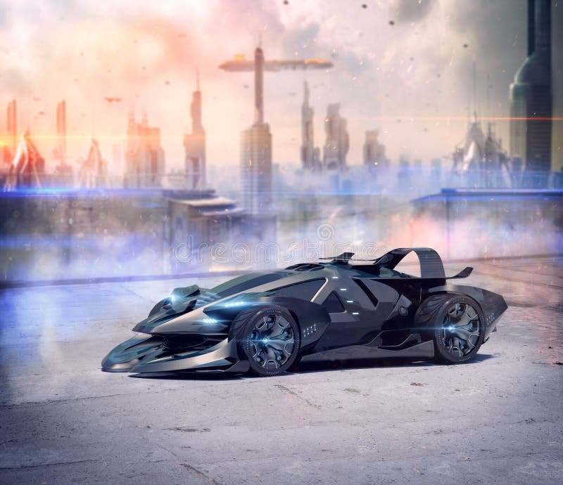 3D rendering - concept car stock illustration. Illustration of hybrid ...