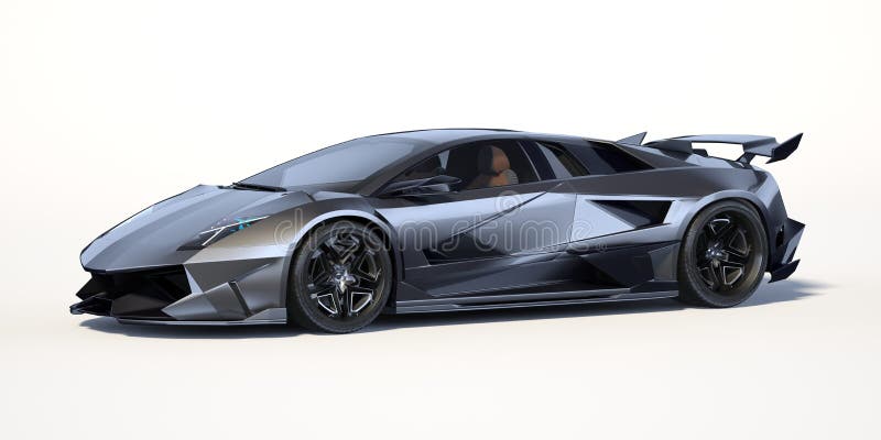 3D Rendering - Generic Concept Car Stock Illustration - Illustration of ...