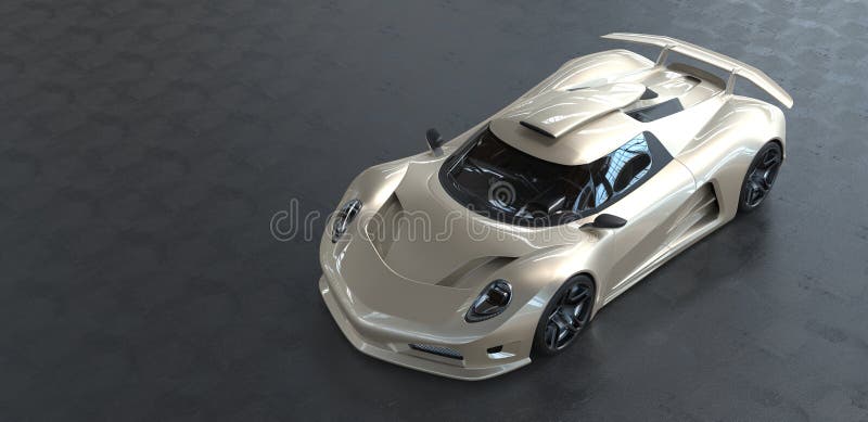 3D Rendering of a Brand-less Generic Concept Car Stock Illustration ...