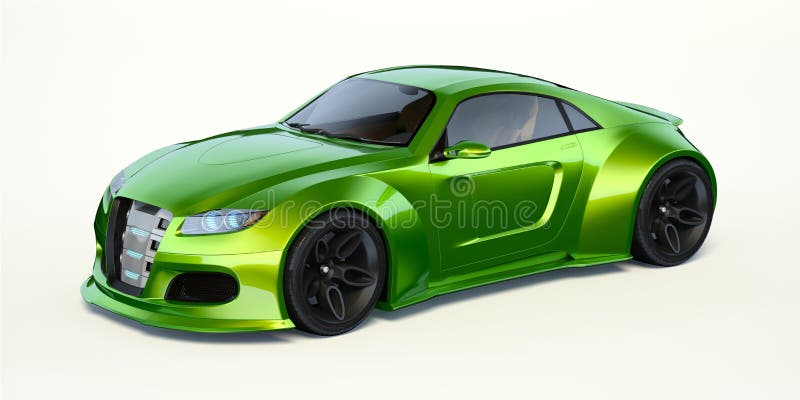 3D Rendering - Generic Concept Car Stock Illustration - Illustration of ...