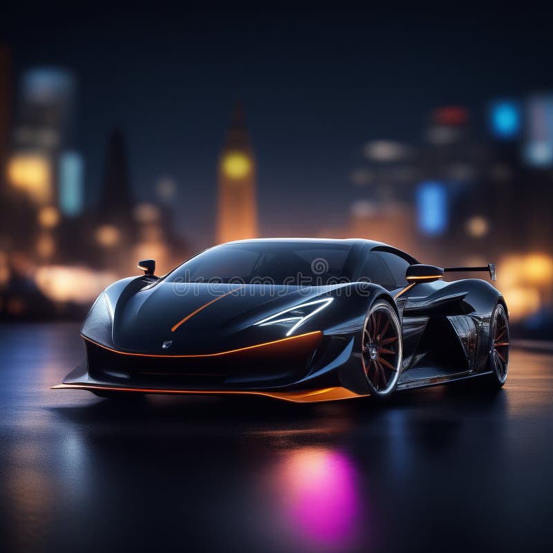 3d Rendering of a Brand - less Generic Concept Car in Studio Stock ...