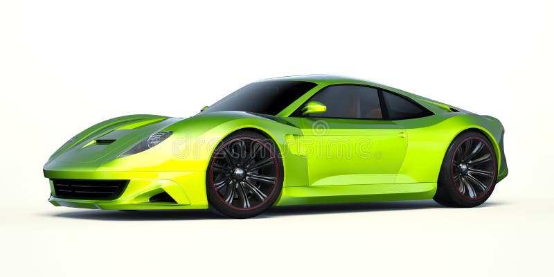 3D Rendering - Generic Concept Car Stock Illustration - Illustration of ...