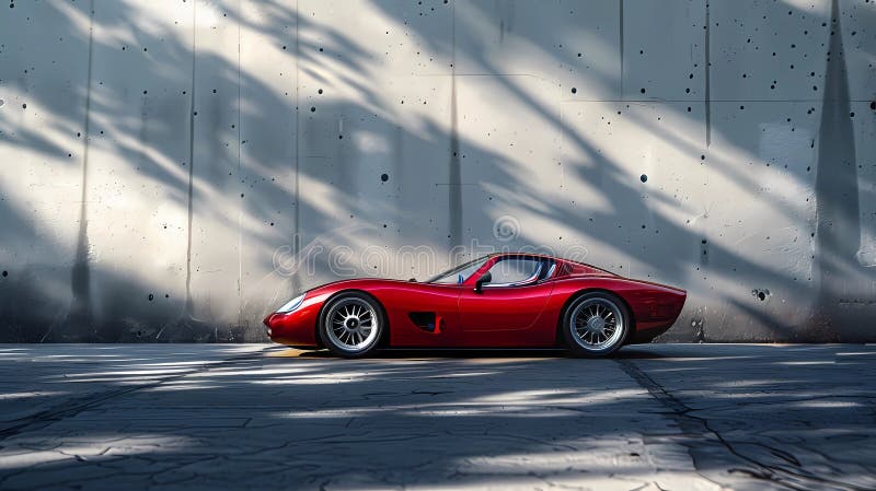 3D Rendering of a Brand-less Generic Concept Car in a Urban Environment ...