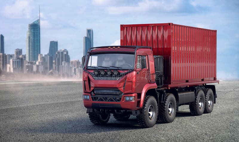 3D Rendering - Concept Truck Stock Illustration - Illustration of ...