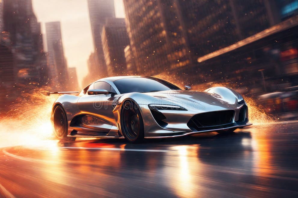 3d Rendering of a Brand - less Generic Fast Car in Studio Stock Image ...