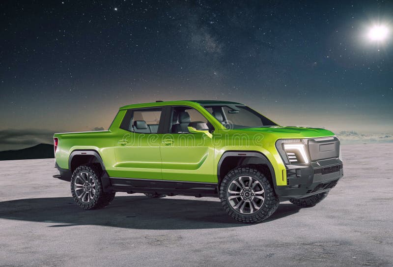 3D Rendering - Generic Pickup Truck Stock Illustration - Illustration ...