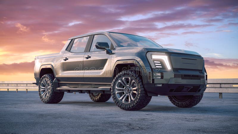 Generic Pickup Truck Isolated Silhouette Stock Vector - Illustration of ...