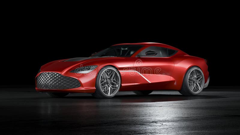 3D Rendering of a Generic Car Stock Illustration - Illustration of ...