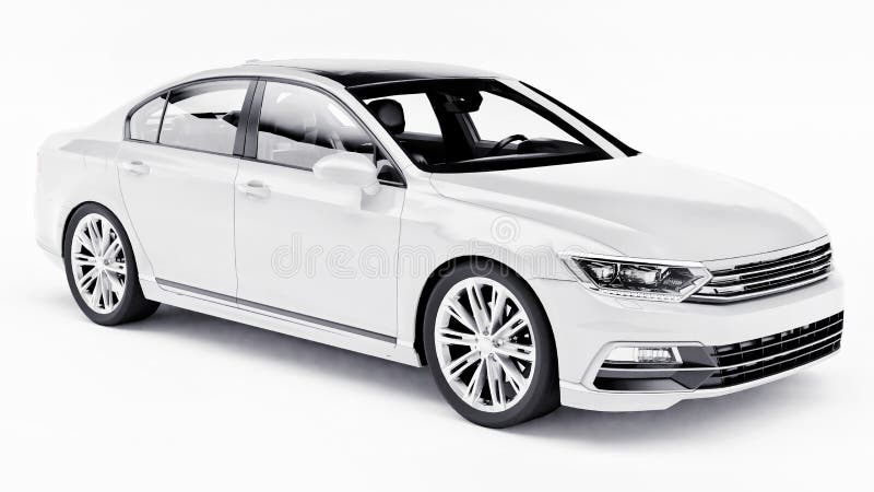 3d Rendering of a Brandless Generic Car in a White Studio Environment ...