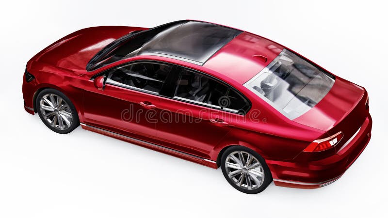3d Rendering of a Brandless Generic Red Car in a White Studio ...