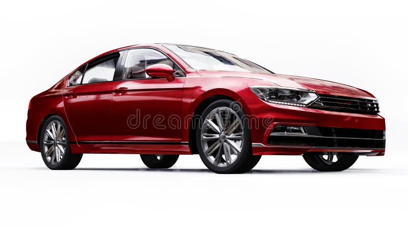 3d Rendering of a Brandless Generic Red Car in a White Studio ...