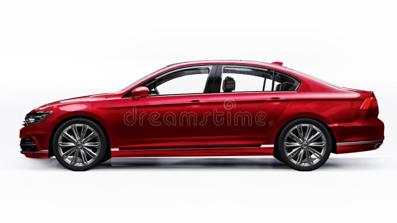 3d Rendering of a Brandless Generic Red Car in a White Studio ...