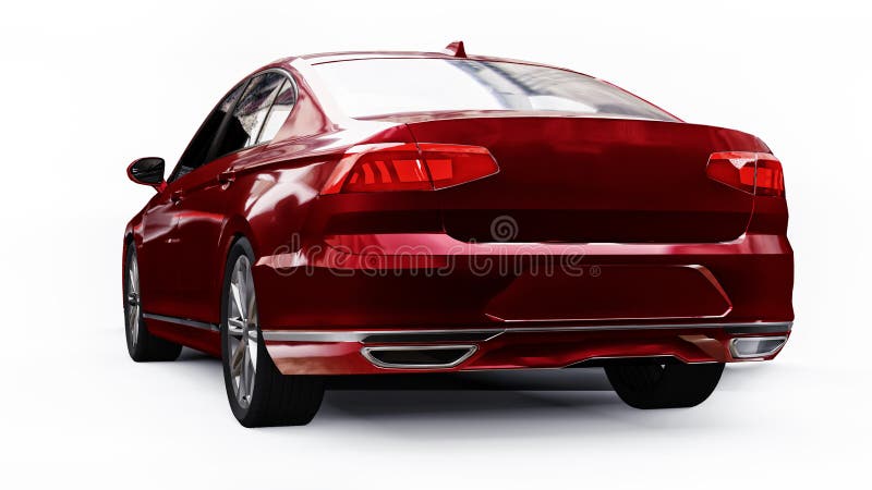 3d Rendering of a Brandless Generic Red Car in a White Studio ...