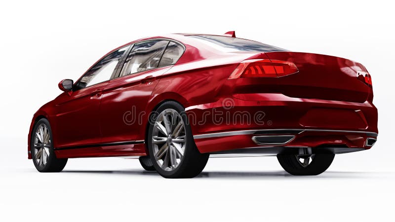 3d Rendering of a Brandless Generic Red Car in a White Studio ...