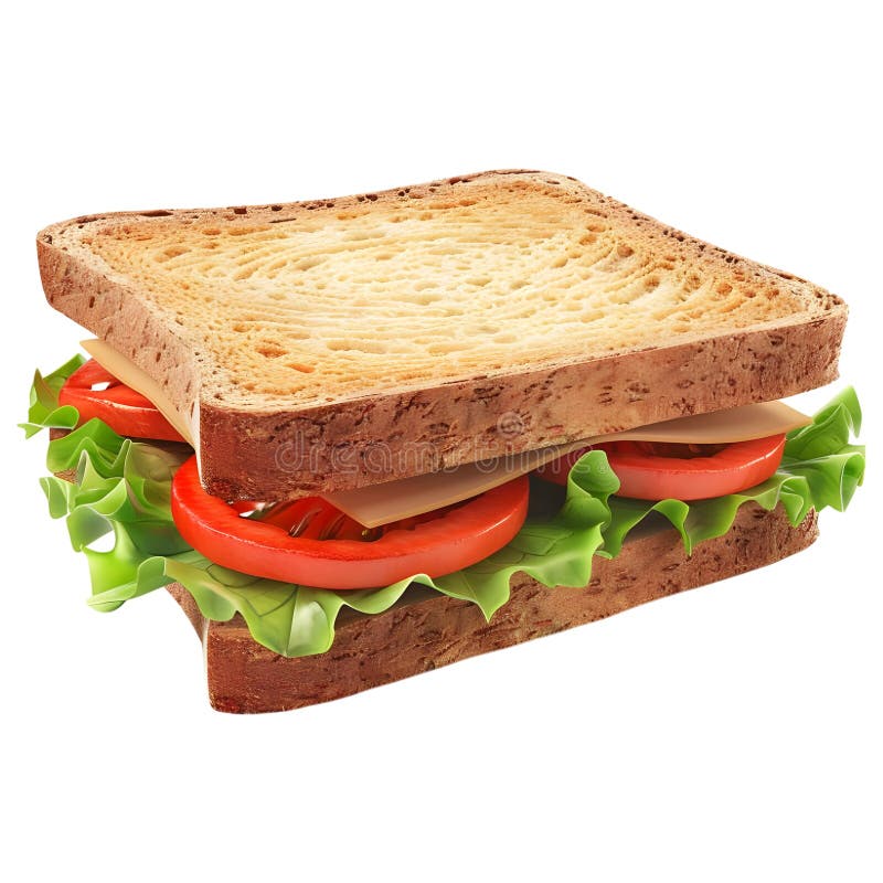 3D Rendering of a Bread Sandwich on Transparent Background - Ai ...