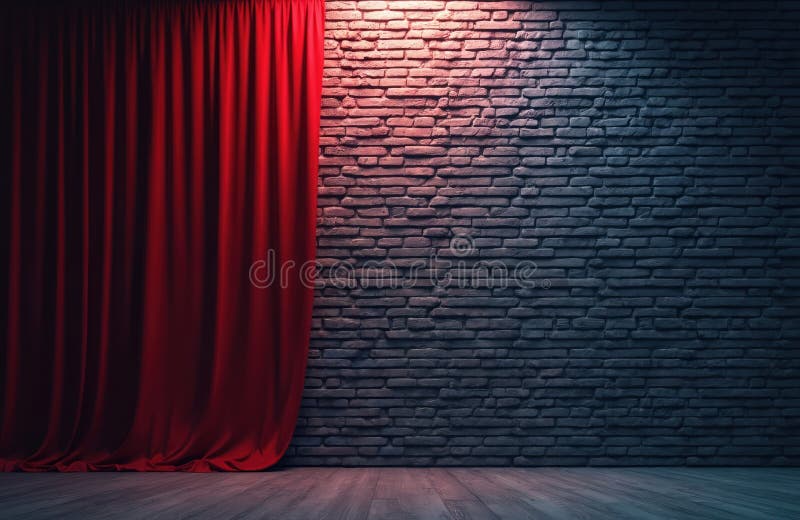 Velvet Red Curtain Brick Wall Ai Stock Illustrations – 12 Velvet Red ...