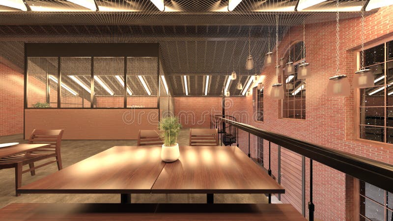 3D Rendering of the Brick Wall Restaurants Stock Illustration ...