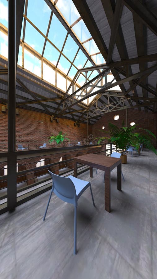 3D Rendering of the Brick-walled Meeting Room Stock Illustration ...