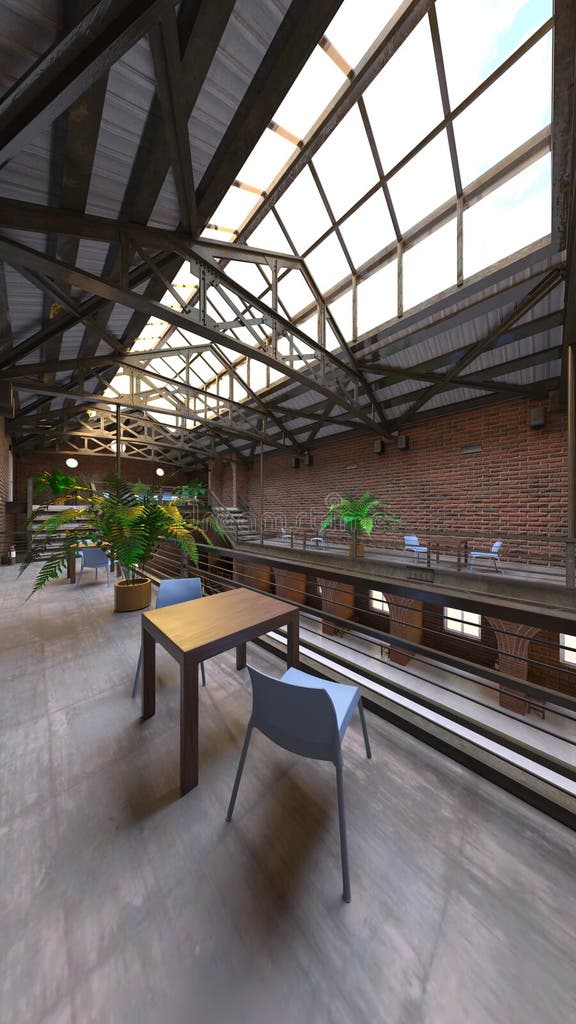 3D Rendering of the Brick-walled Meeting Room Stock Illustration ...