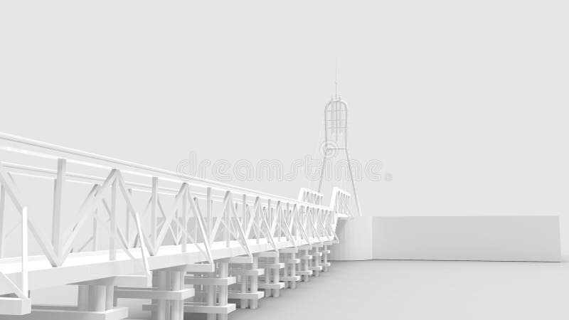 3d Rendering of a a Bridge Isolated in a Bright Studio Background Stock ...