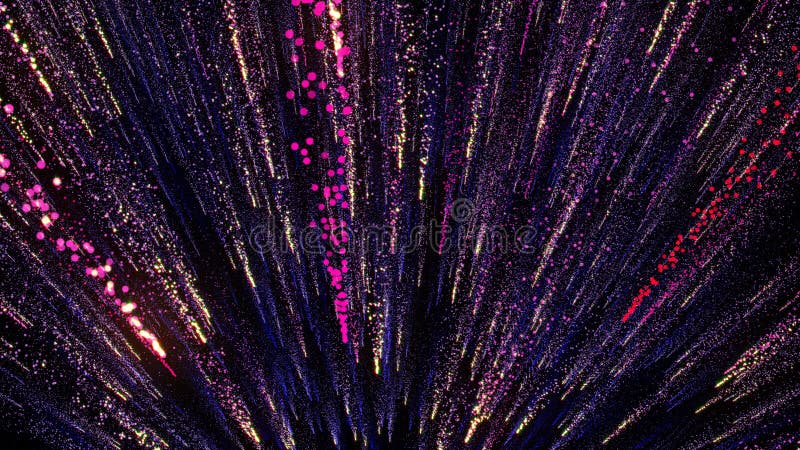 3D Rendering of Bright Multi-colored Particles Fill the Space with Jets ...