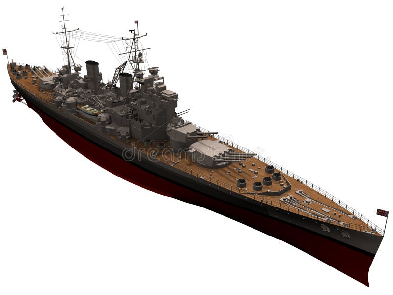 3d Rendering of the British King George V Battleship Stock Illustration ...