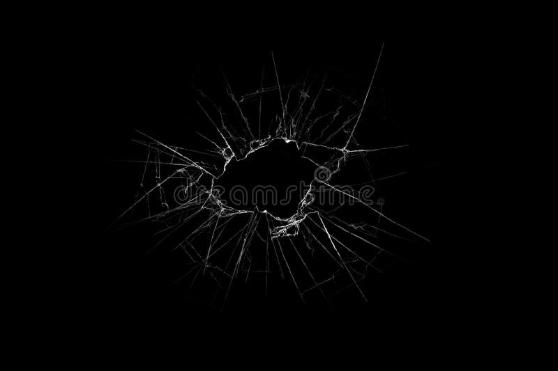 3D Rendering Broken Glass on a Black Stock Photo - Image of windshield ...