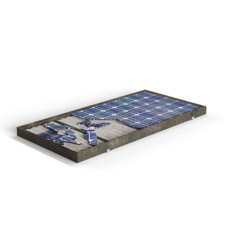 A Broken Solar Panel, a Torn Panel Mount Lie on the Ground ...