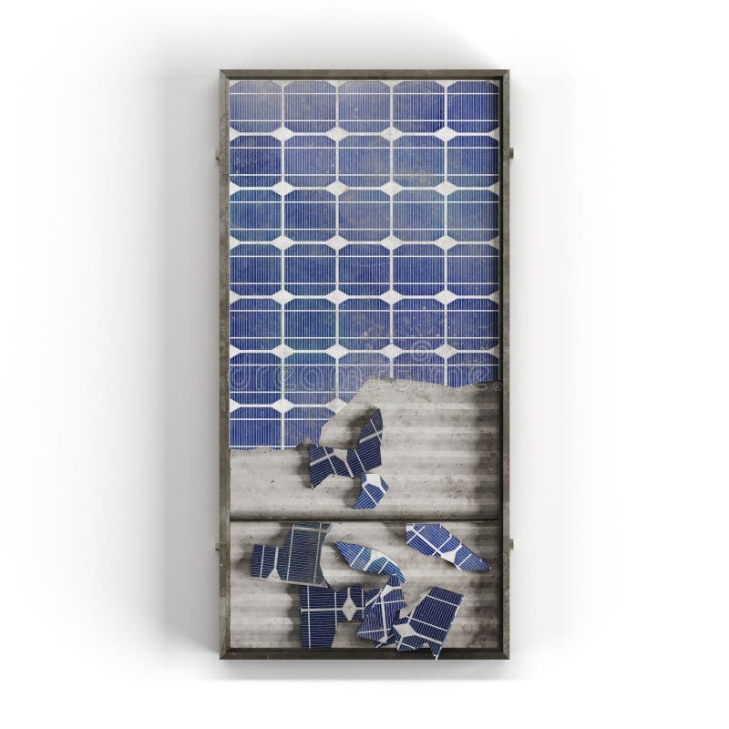 A Broken Solar Panel, a Torn Panel Mount Lie on the Ground ...