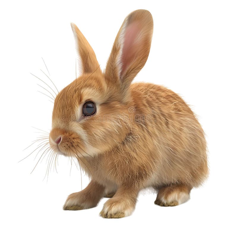 3D Rendering of a Brown Rabbit on Transparent Background - Ai Generated ...