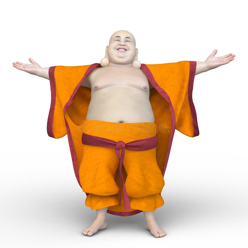 3D rendering of a Budai stock illustration. Illustration of ears ...