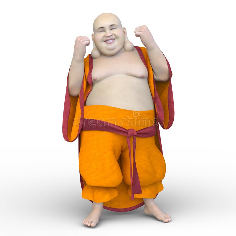 3D rendering of a Budai stock illustration. Illustration of lucky ...