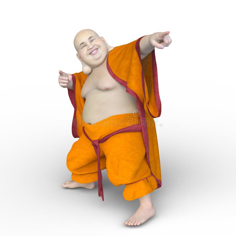 3D rendering of a Budai stock illustration. Illustration of gods ...