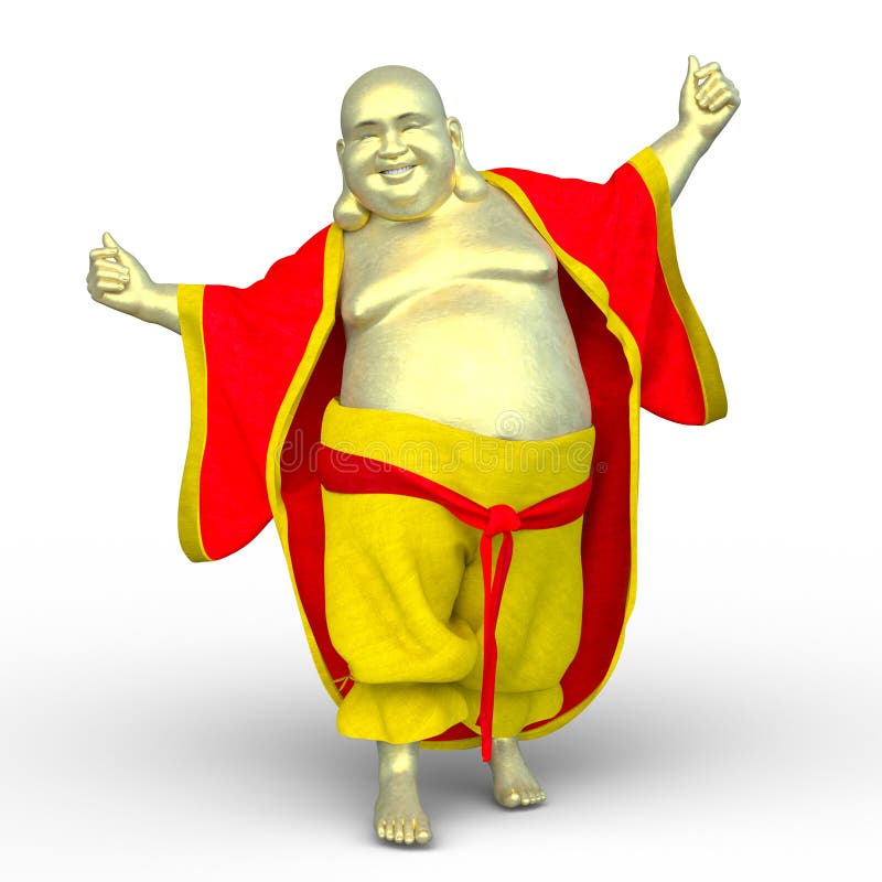3D rendering of a Budai stock illustration. Illustration of deities ...